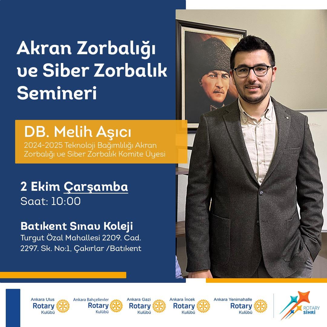 Akran Zorbalığı ve Siber Zorbalık semineri - Rotary 2430. Bölge